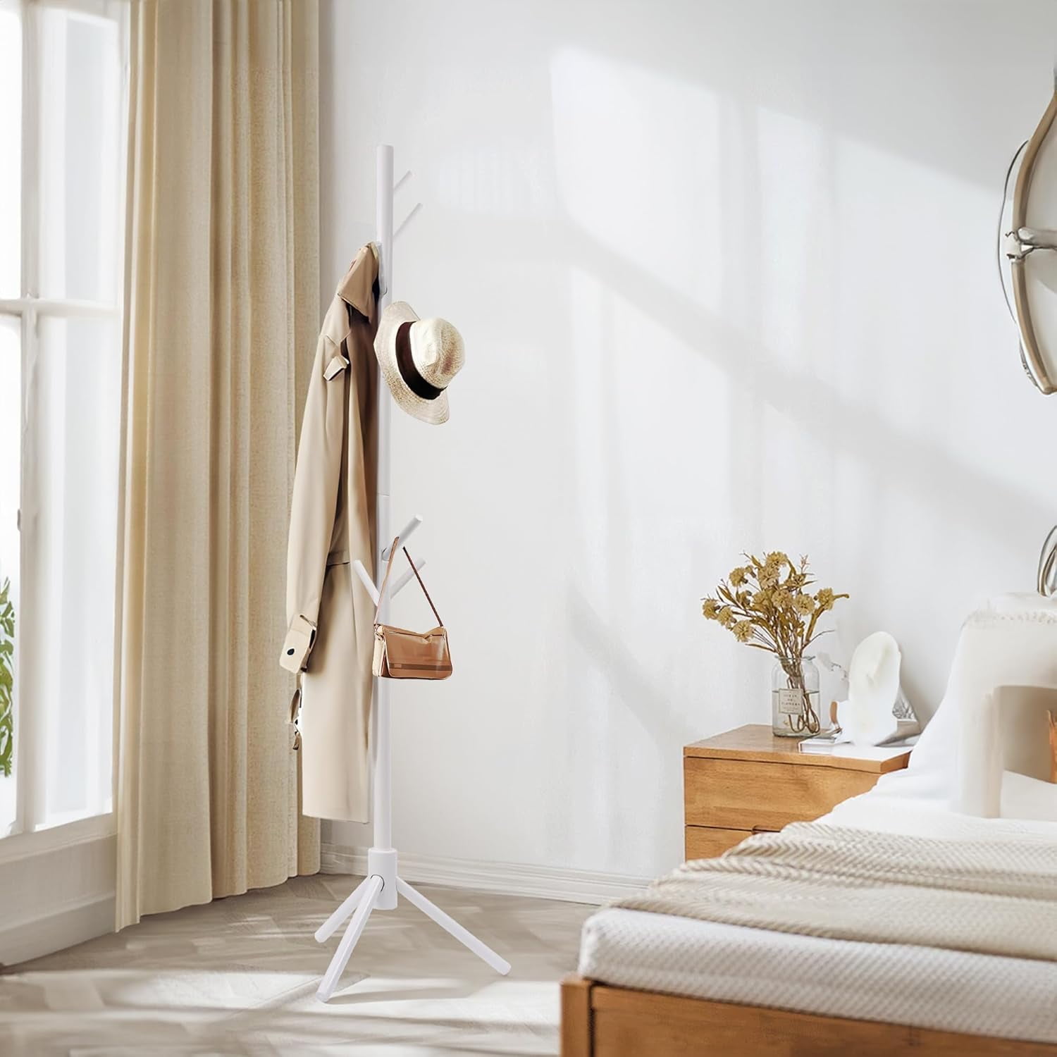 Wooden Coat Rack Freestanding Adjustable Height modern free standing ...