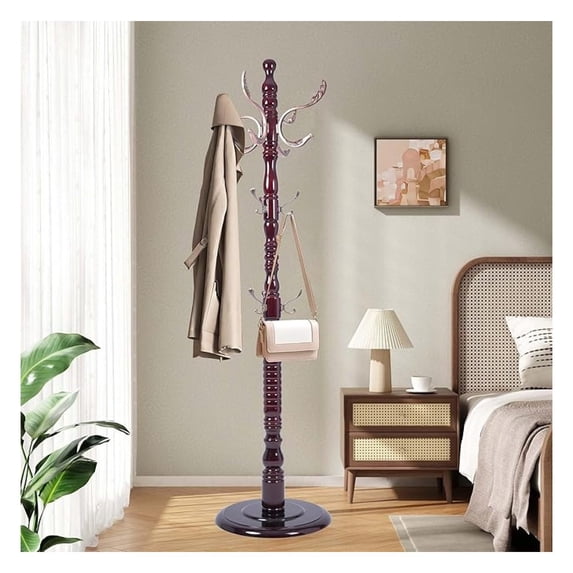 Wooden Coat Rack Freestanding, Vintage Solid Coat Hanger Stand 20 ...