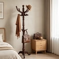 Wooden Coat Rack Stand, 72" Birch Coat Rack Freestanding, Adjustable ...