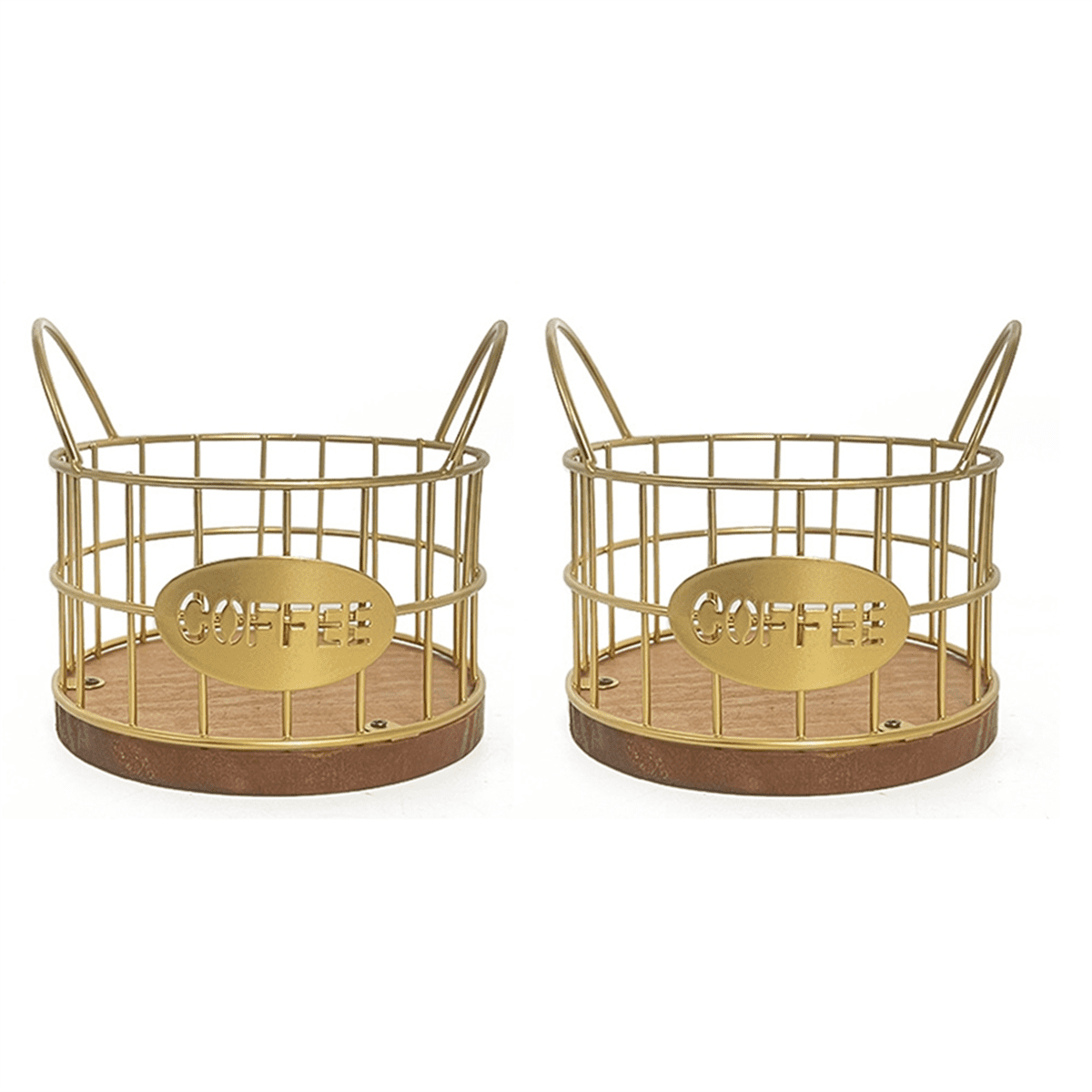 Wooden Coffee Capsule Organizer Kitchen Countertop Storage Basket with ...