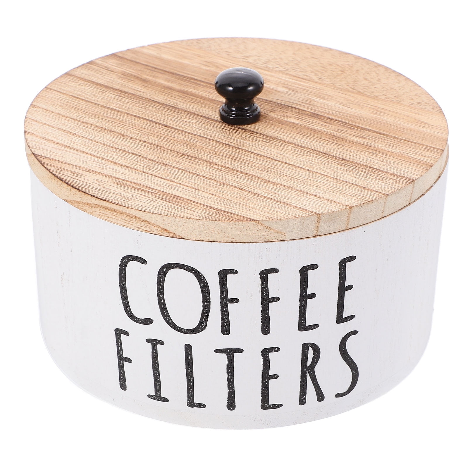 Wooden Coffee Filter Storage Container With Lid Rustic Coffee Filter ...