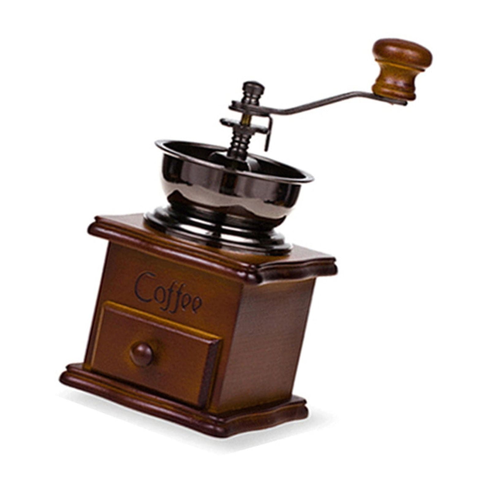 Wooden Coffee Grinder with Smooth Drawer Manual Coffee Mill Hand Crank ...