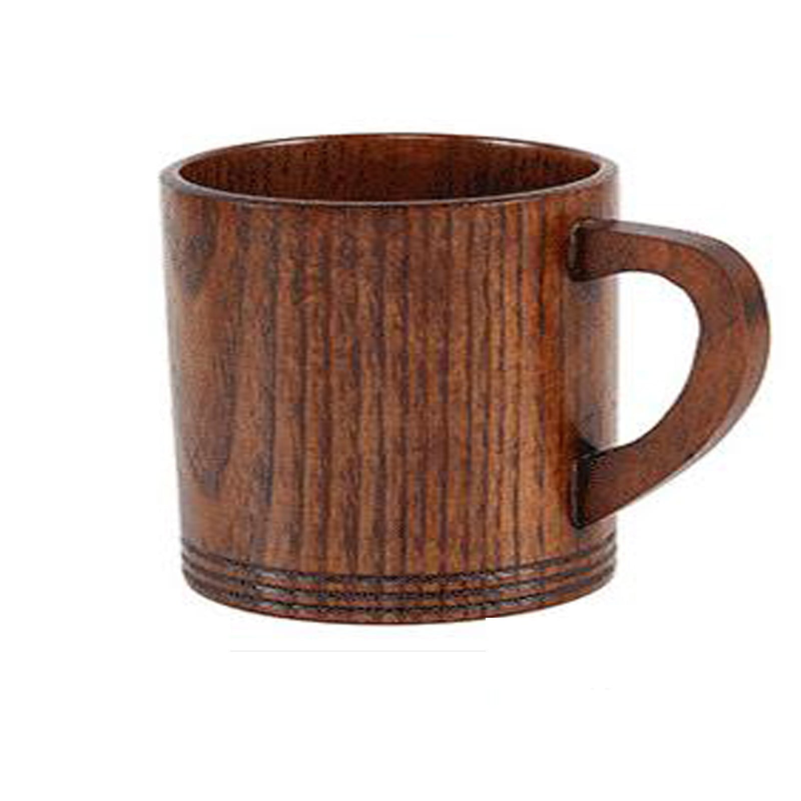 Wooden Coffee Mug Carved Ceramic Cup Mugs With Wood Handle Natural ...