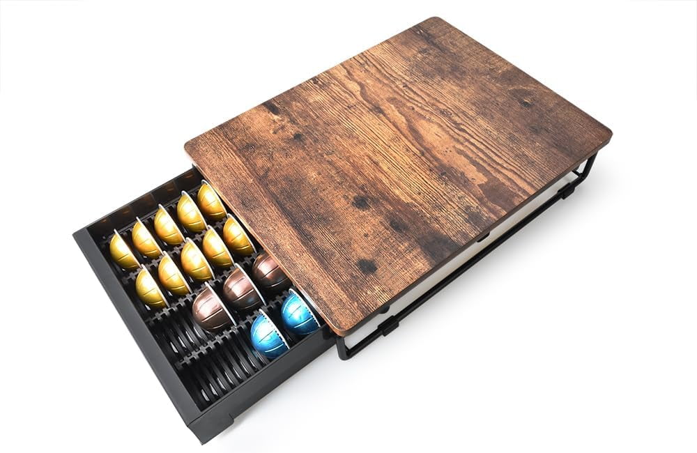 Wooden Coffee Pod Storage Drawer Holder Compatible with Nespresso ...