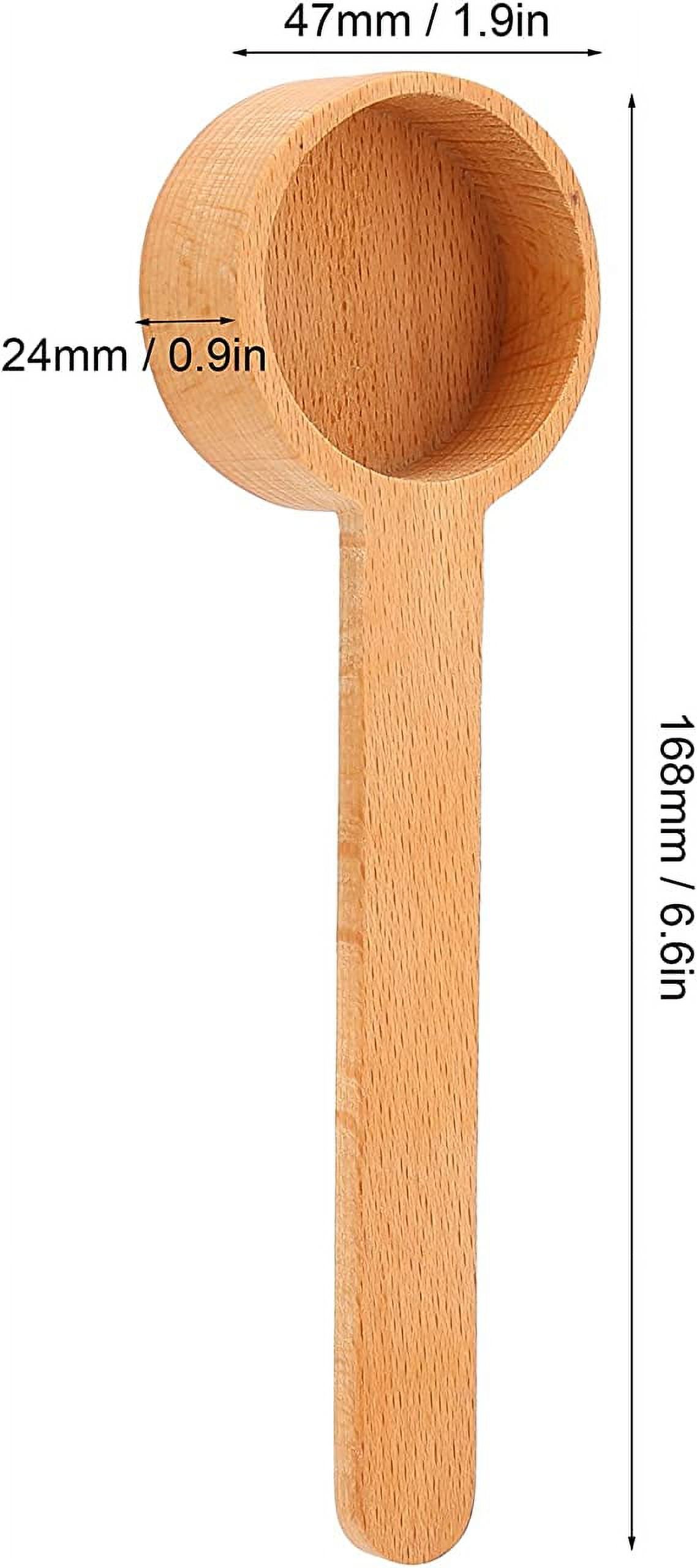 Wooden Coffee Scoop Spoon, Long Handle Tablespoon Coffee Measure Scoop ...