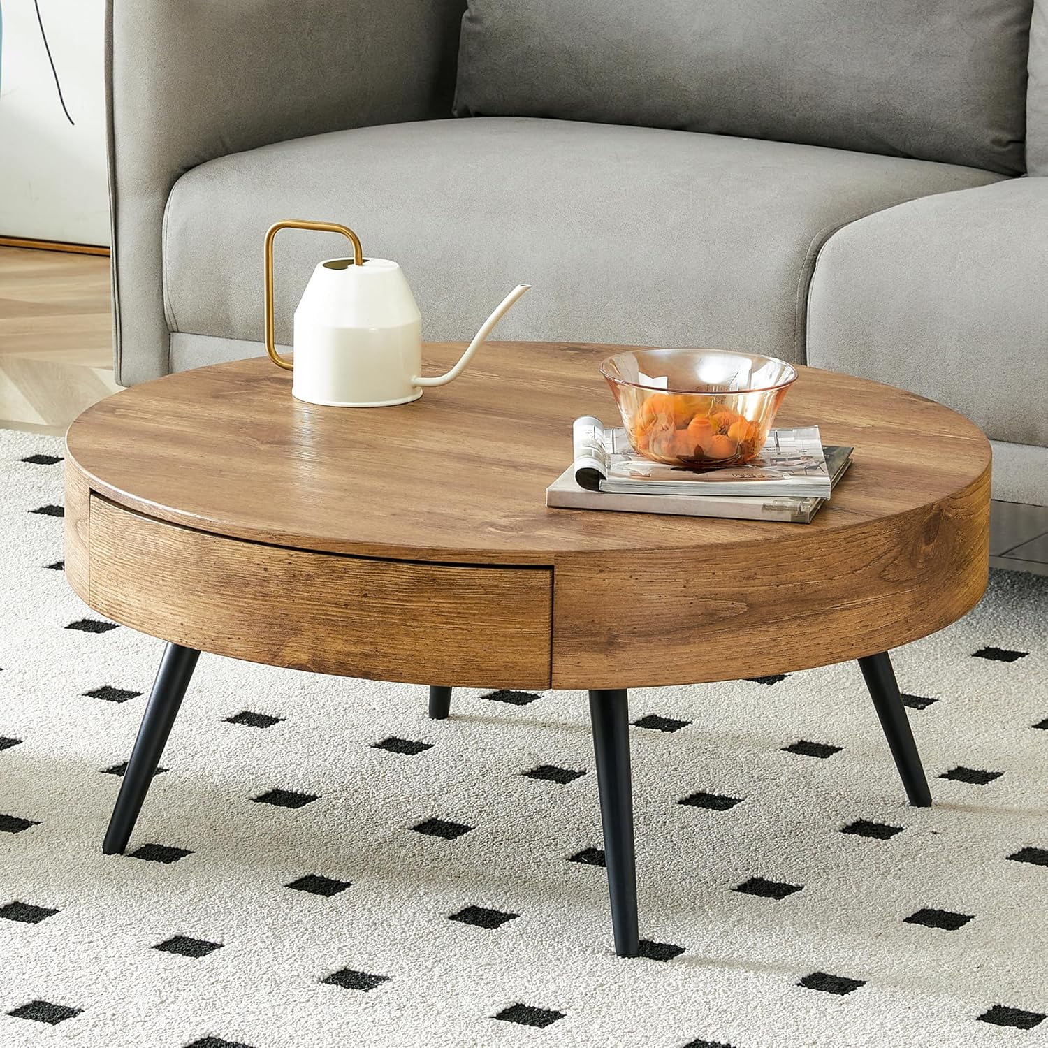 Wooden Coffee Table Modern Rectangular Coffee Table Rustic Center Table ...