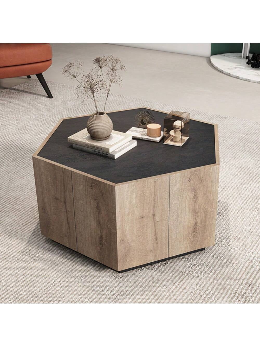 Wooden Coffee Table, Particle Board End Corner Table Light Textured ...