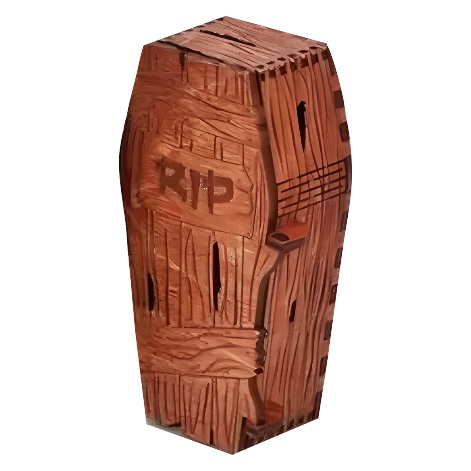 Wooden Coffin Shaped Halloween Gift Box, Rustic Decorative Candy Holder ...