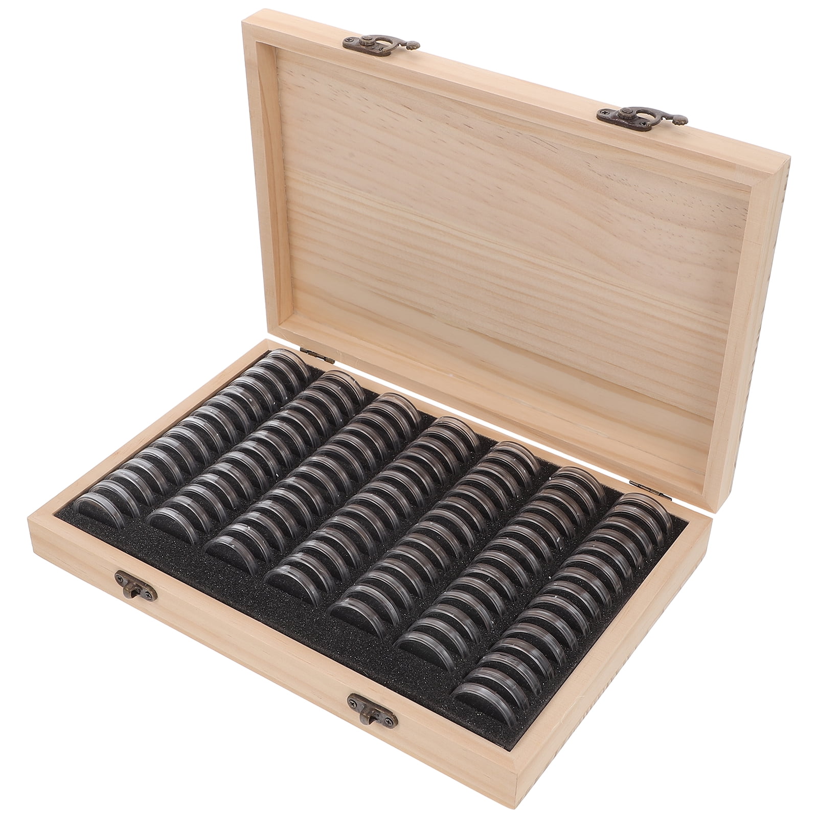 Wooden Coin Capsules Holder Case Coin Collection Box Coins Display ...
