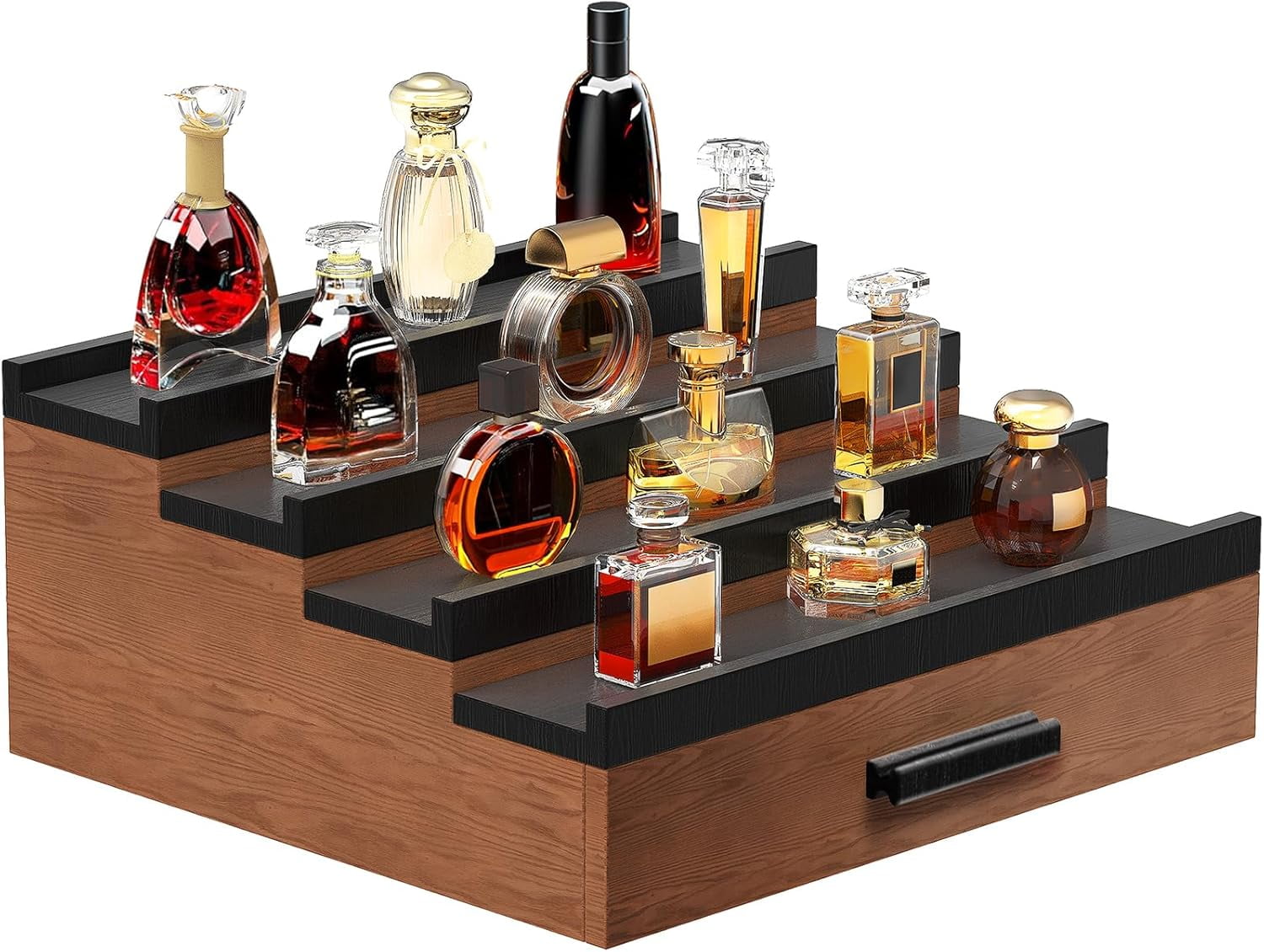 Wooden Cologne Organizer for Men 4 Tier of Perfume Display Holder of ...