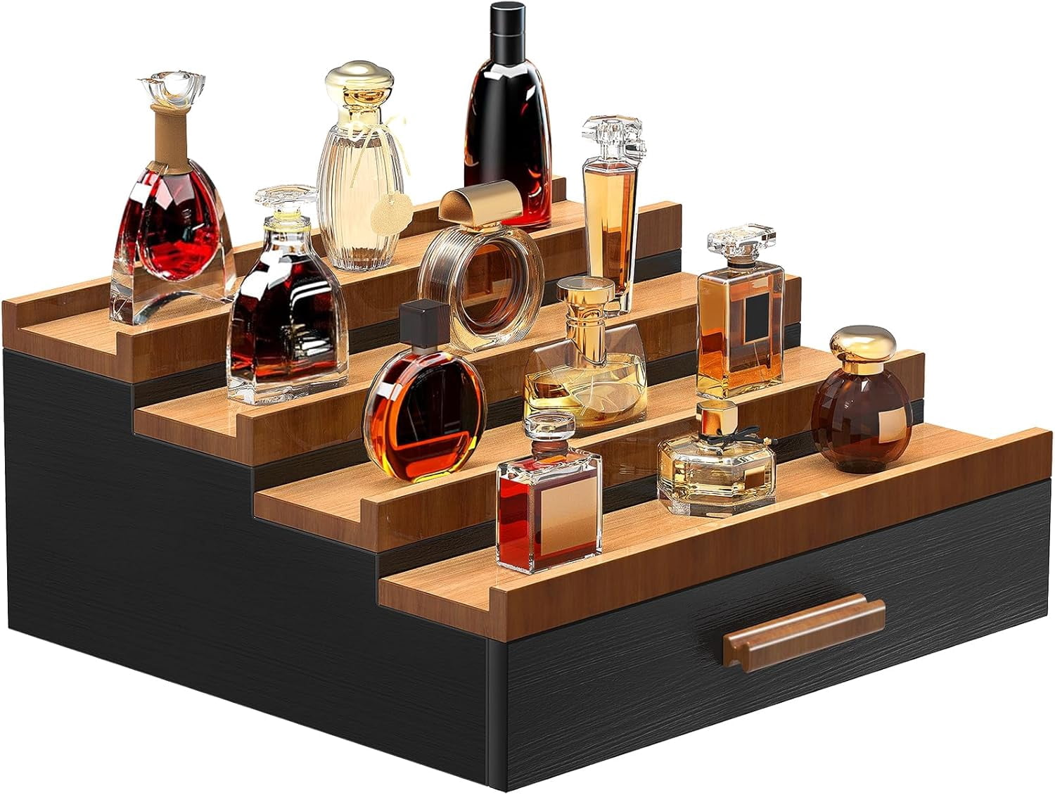 Wooden Cologne Organizer for Men 4 Tier of Perfume Display Holder of ...