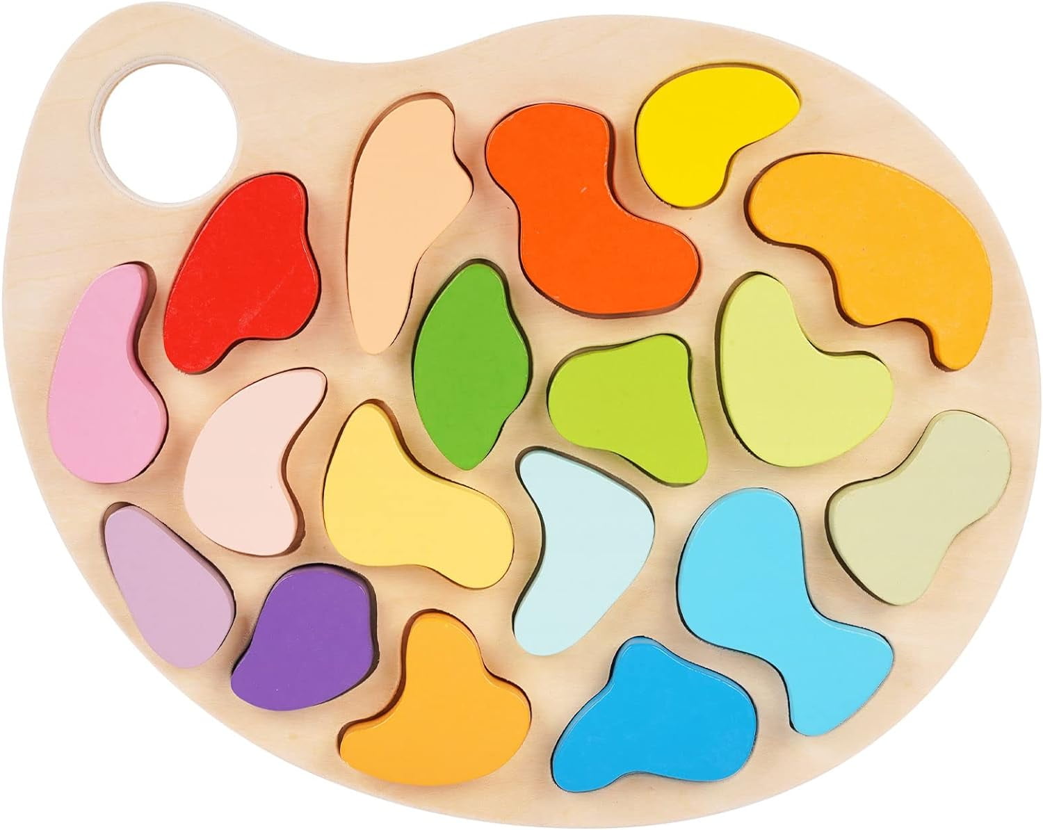 ANTIC DUCK Montessori Wooden Sorting and Stacking Toys, Multicolor ...