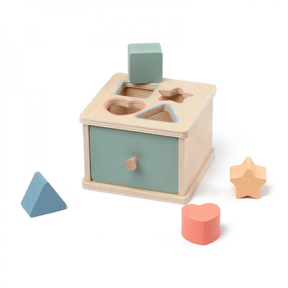 Wooden Color Shape Sorting Toy Drawer Box Busy Board Matching Game Fine ...