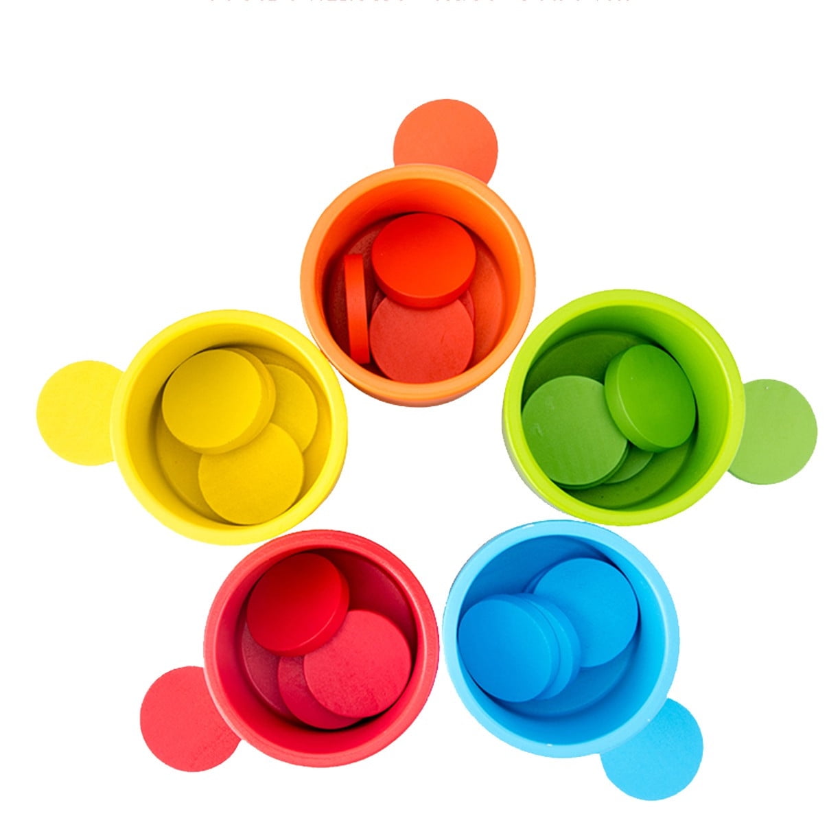 Wooden Color Sorting Cup Game 12PC Montessori Educational Toy for ...