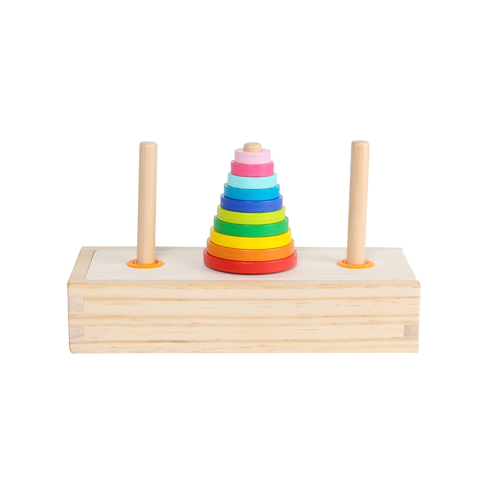 Wooden Color Ten Layer Hanoi Tower Logical Puzzle Toy Logical Thinking ...