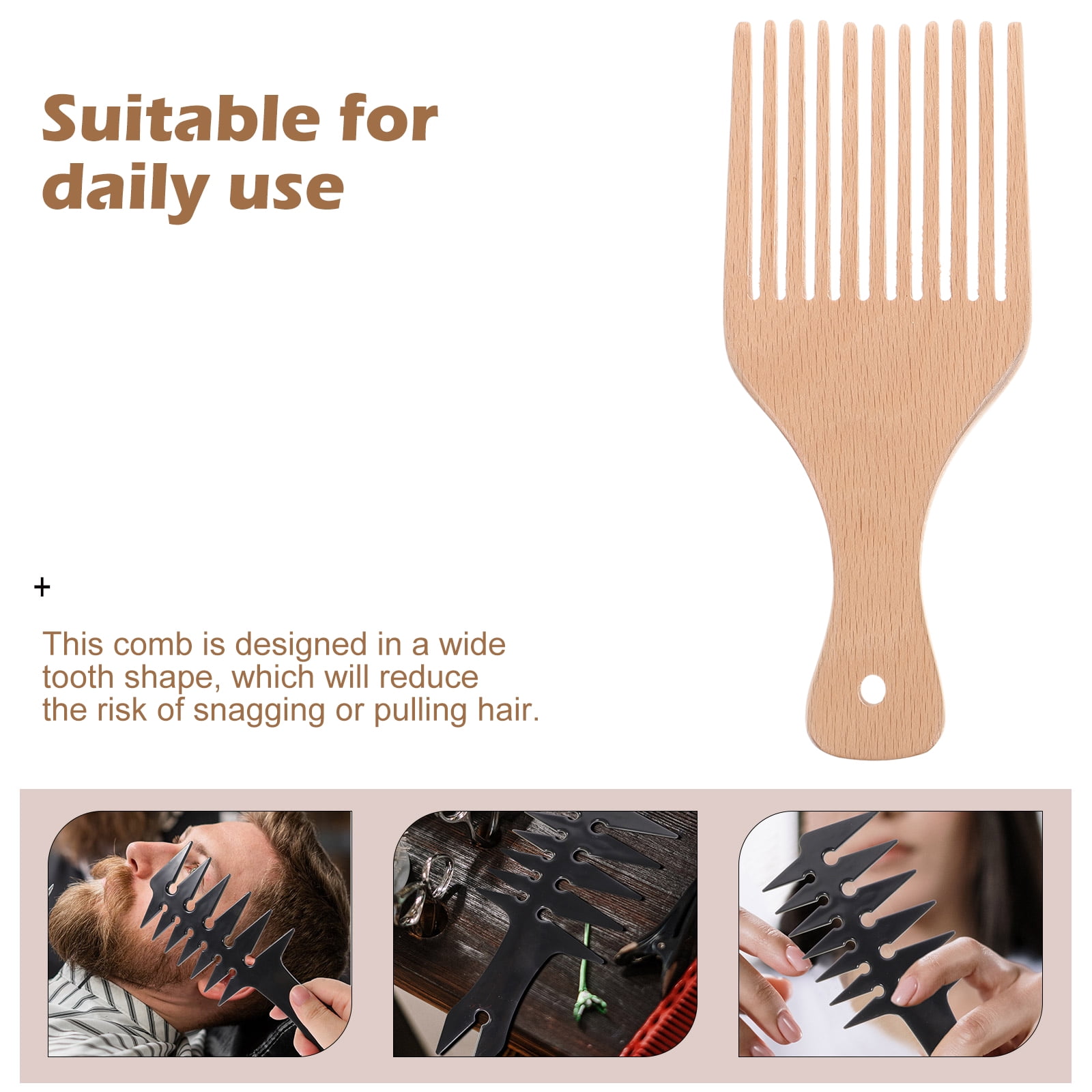 Wooden Comb Durable Wooden Comb Afro Pick Hair Lift Comb Non-Static ...