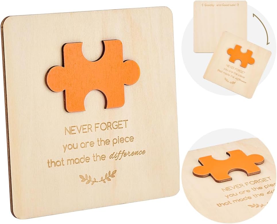 Wooden Commemorative Cards for Colleagues Farewell 5.1x5.1Inch Jigsaw ...