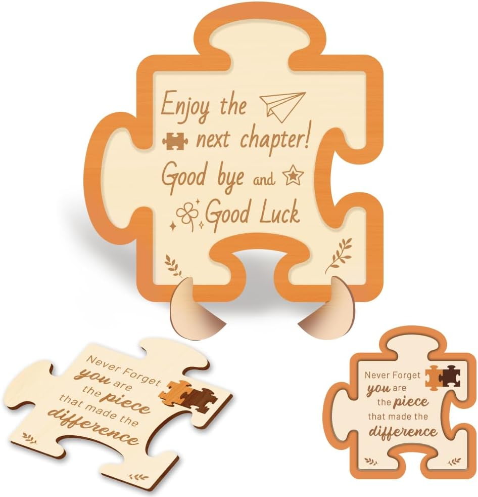 Wooden Commemorative Cards for Colleagues Farewell 7.8x7.8 In Jigsaw ...