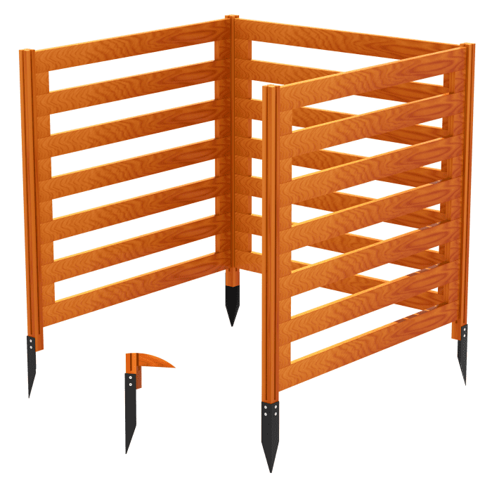 Wooden Compost Fence, Mix Waste Leaves Kitchen Scraps, Moisture ...