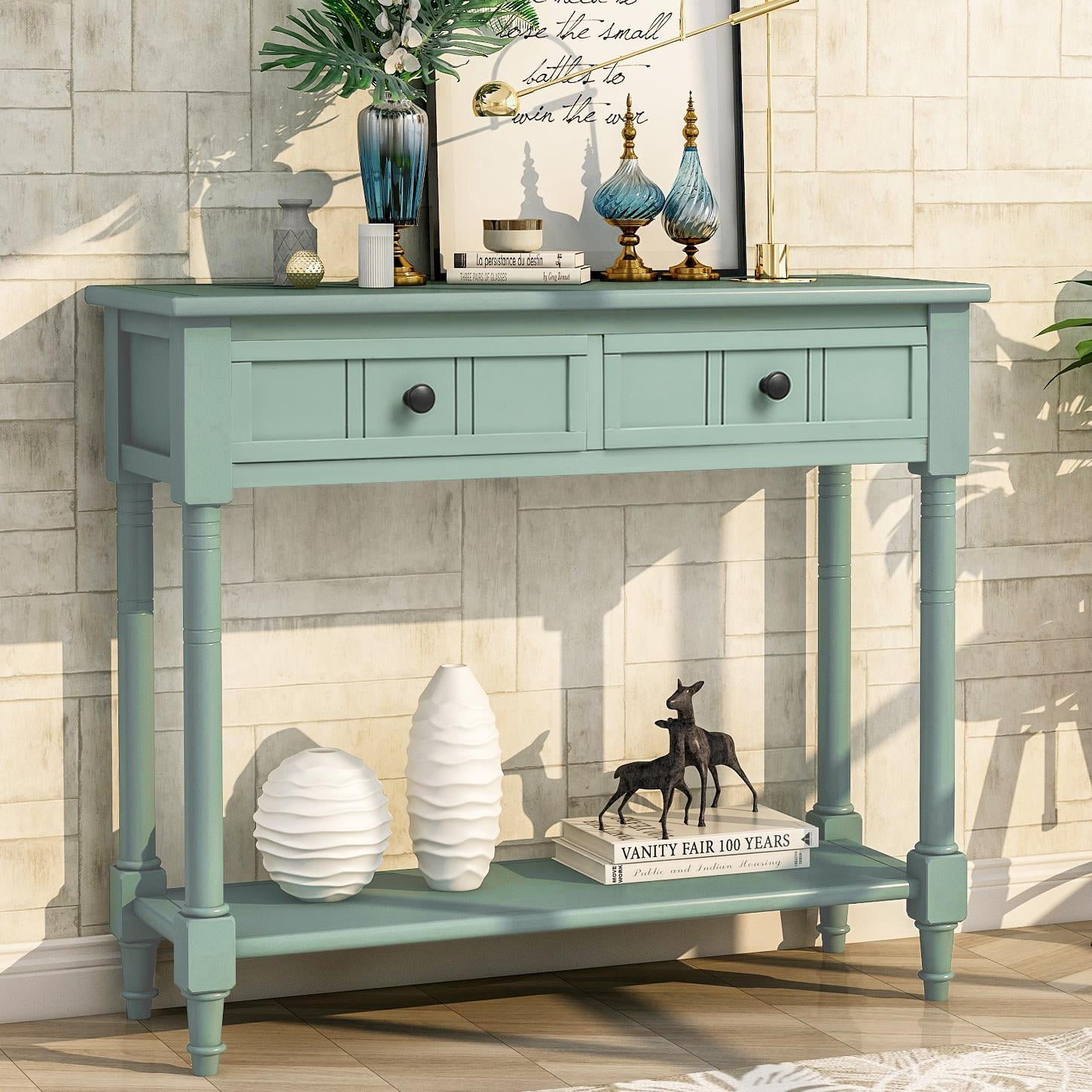 Free Shipping! Clipeyh Wooden Console Table with Drawers and Shelf ...