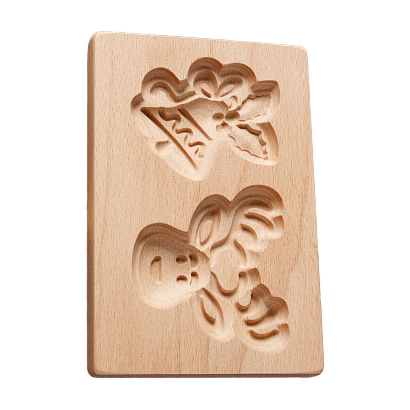Wooden Cookie Cutters - Natural Wood, Beeswax Coated, Floral Patterns ...