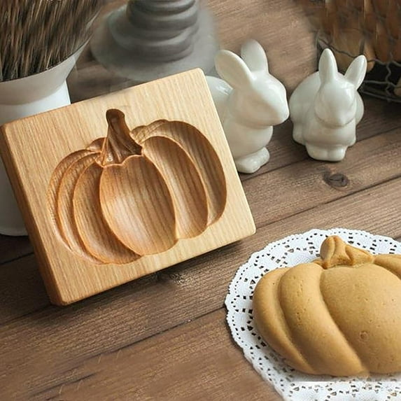 Wooden Cookie Stamp & Shortbread Mold Set - 3D Embossing Baking Molds ...