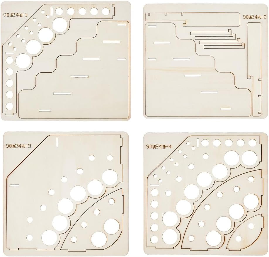 Wooden Corner Paint Organizer 1Pc 5-Layer 24-Hole Triangle Rack Pigment ...