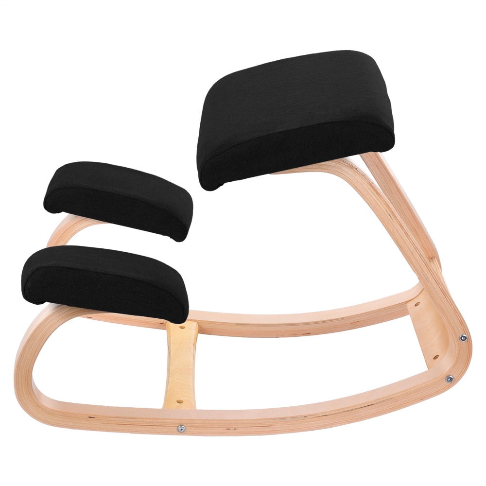 Wooden Correction Chair, Ergonomic Kneeling Stool with Rocking Motion for Creative Workstations ...
