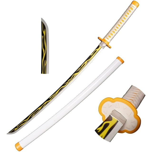 DEMON SLAYER-Wood Kaiga Ku Samurai Sword Replica w/Plastic Scabbard ...