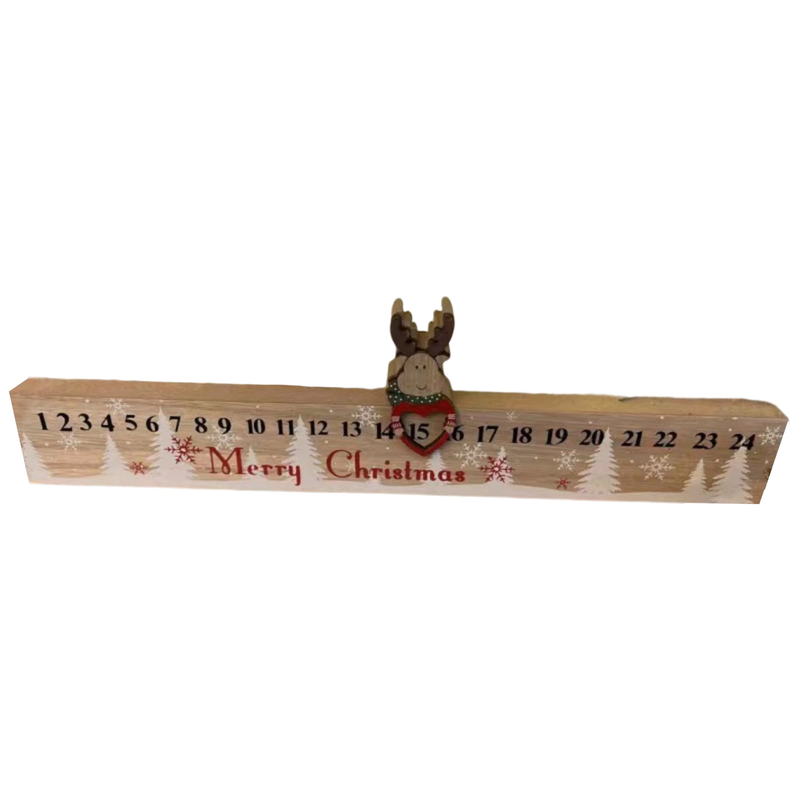Wooden Countdown Christmas Advent Decoration With Carved Solid Wood ...
