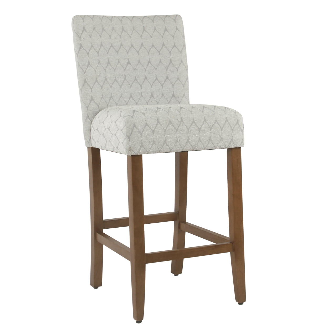 Wooden Counter Height Stool with Geometric Pattern Fabric Upholstery ...