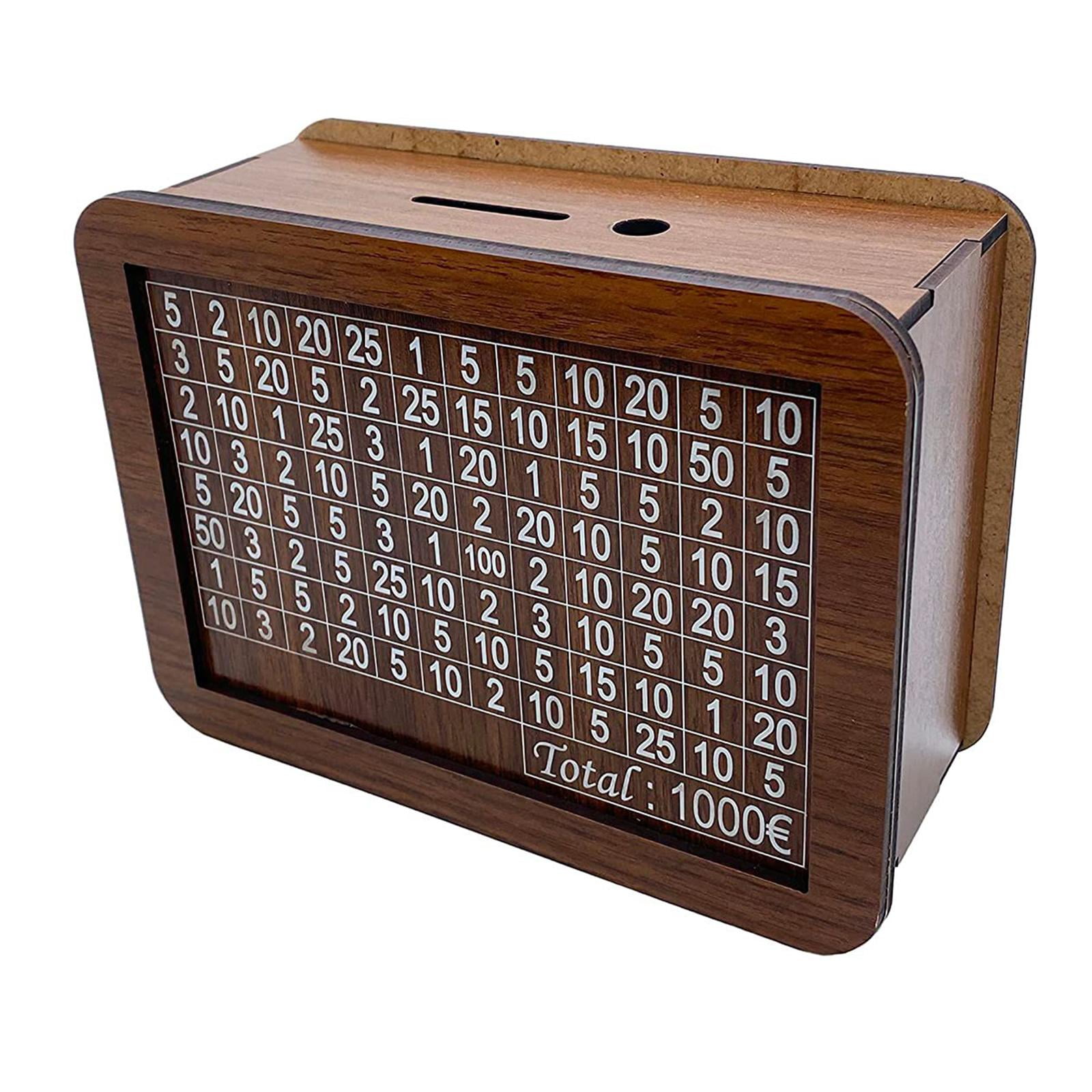 Wooden Counting Coin Bank Saving Box Display Money Box with Counter ...