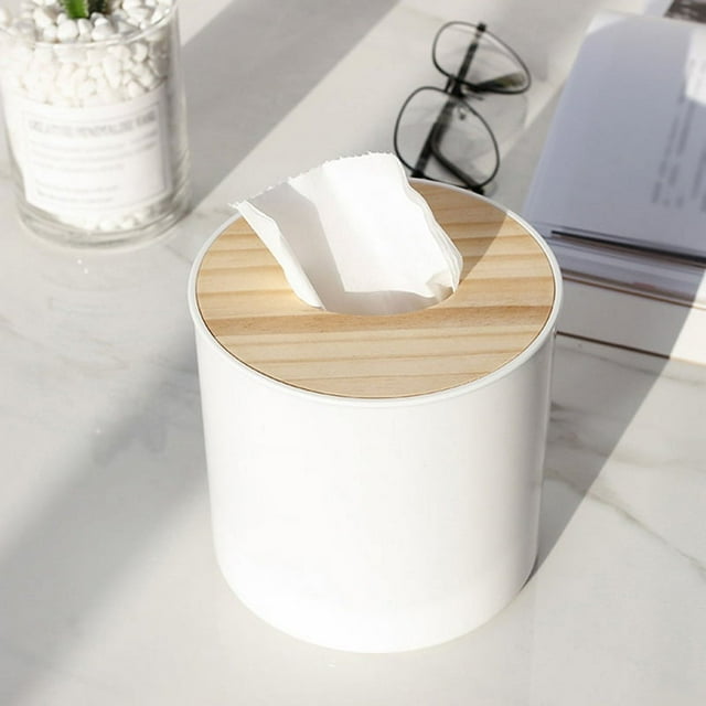Wooden Cover Tissue Box,Creative Rectangular Round Removable Paper ...