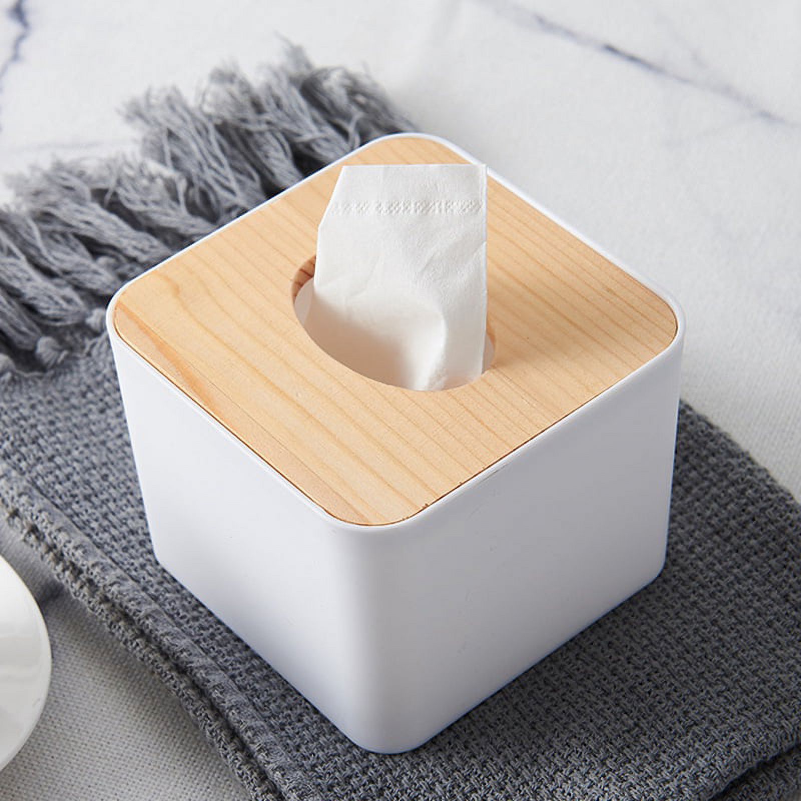 Wooden Cover Tissue Box,Creative Rectangular Round Removable Paper ...