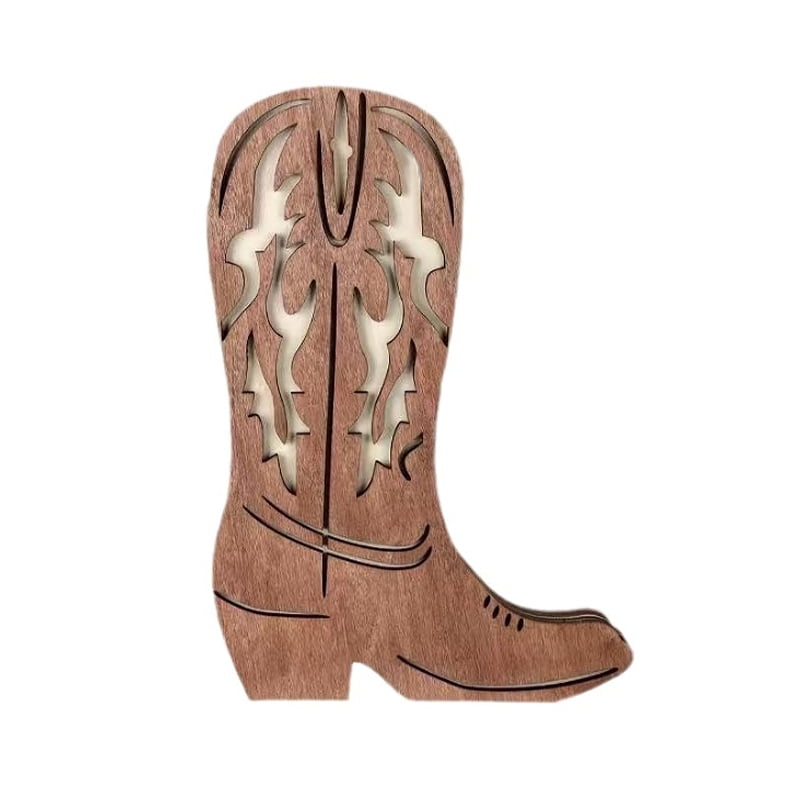 Wooden Cowgirl Cowboy Boot Vase Cowboy Boots Wall Planter Dried Flower ...