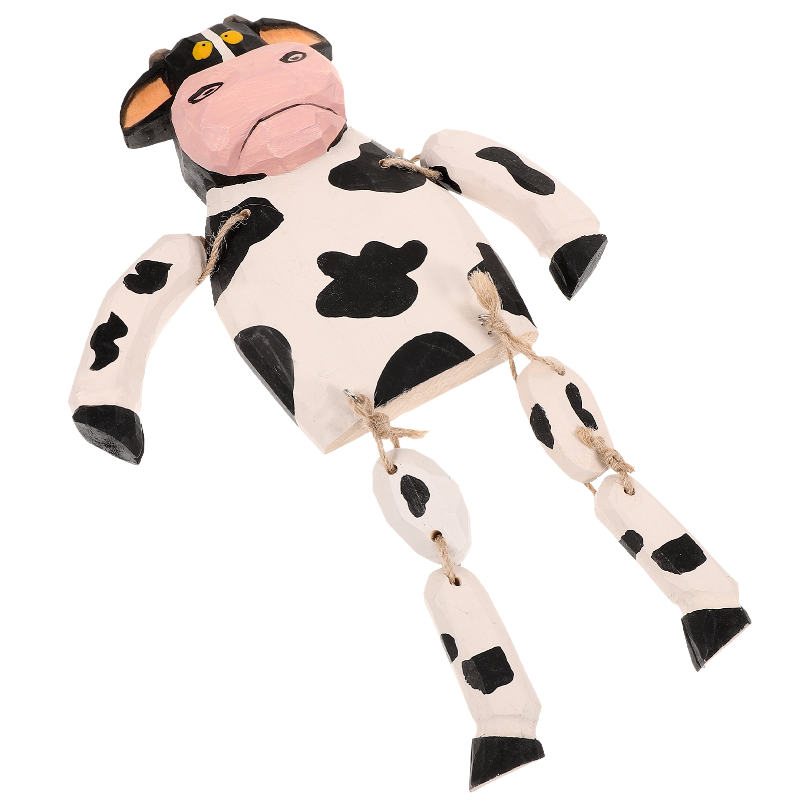 Wooden Crafts Models Cow Statues House Decorations Calf Figurine Lawn ...