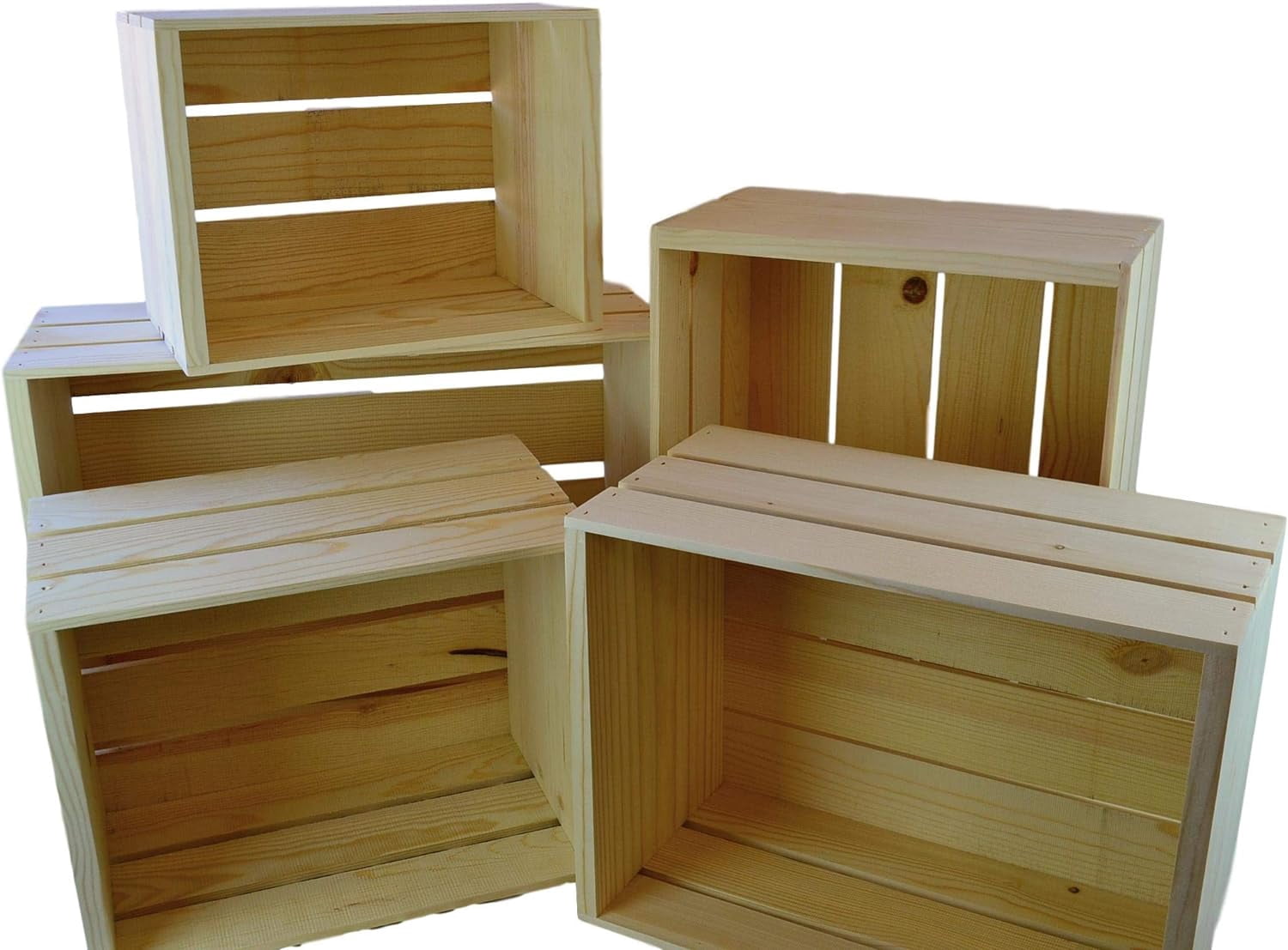 Wooden Crate Nesting Set 5 Piece - Walmart.com