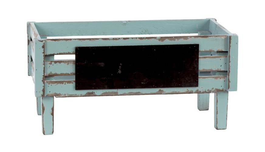 Wooden Crate with Black Rectangular Label - Light Blue - Walmart.com