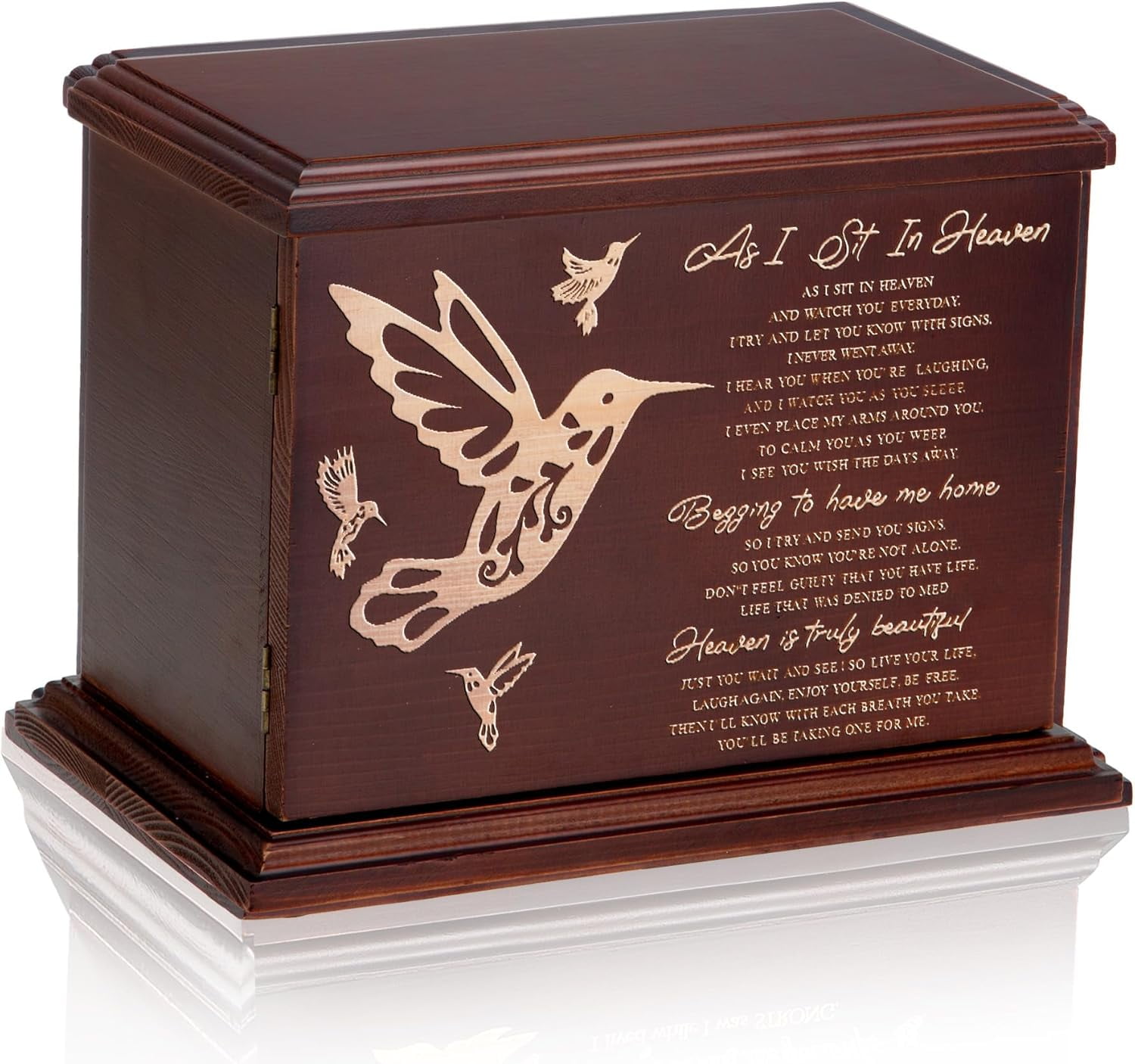 Wooden Cremation Urn Box and Casket for Adult Human Ashes - Male or ...