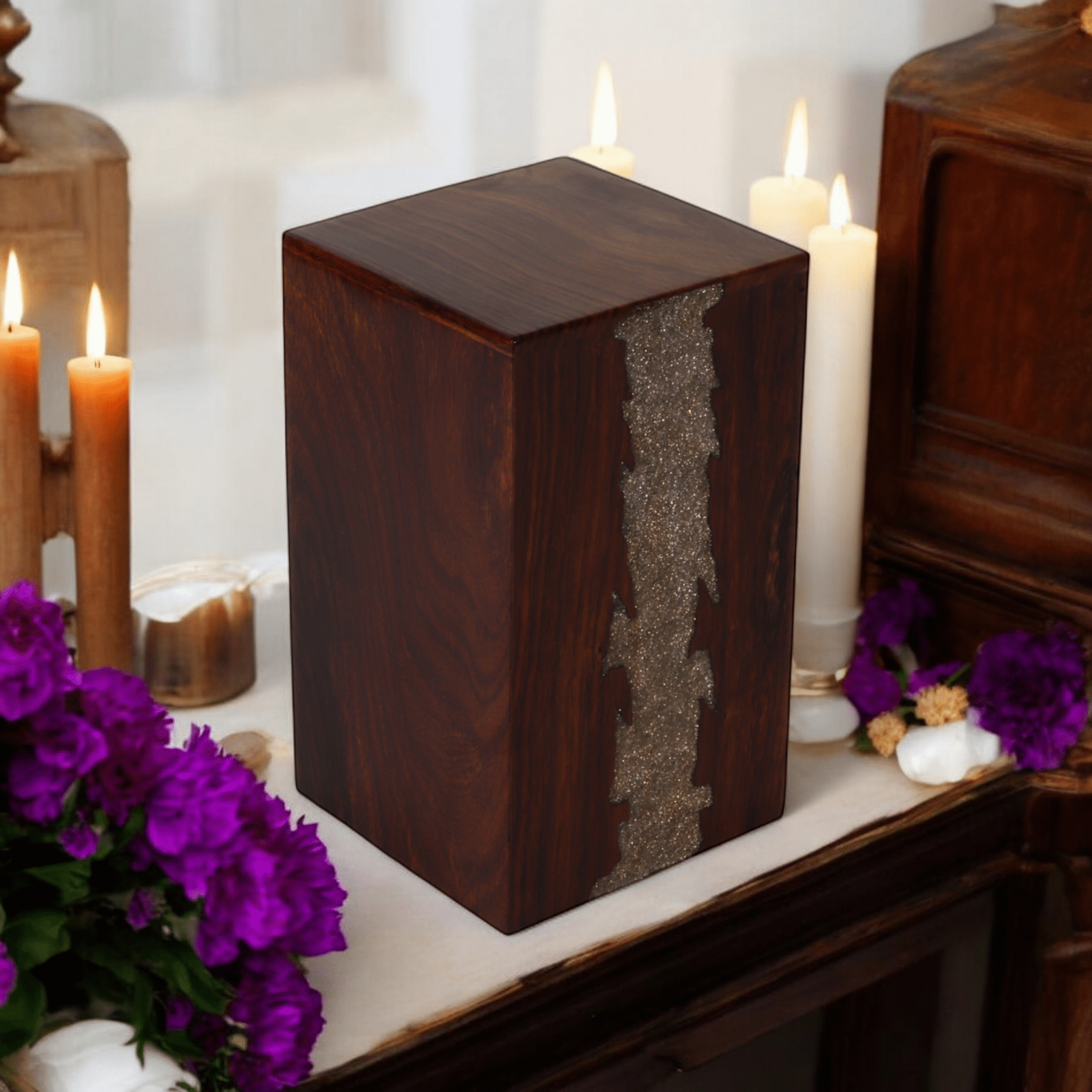 Wooden Cremation Urn for Human and Pet Ashes, Memorial Urn, Burial Urn ...