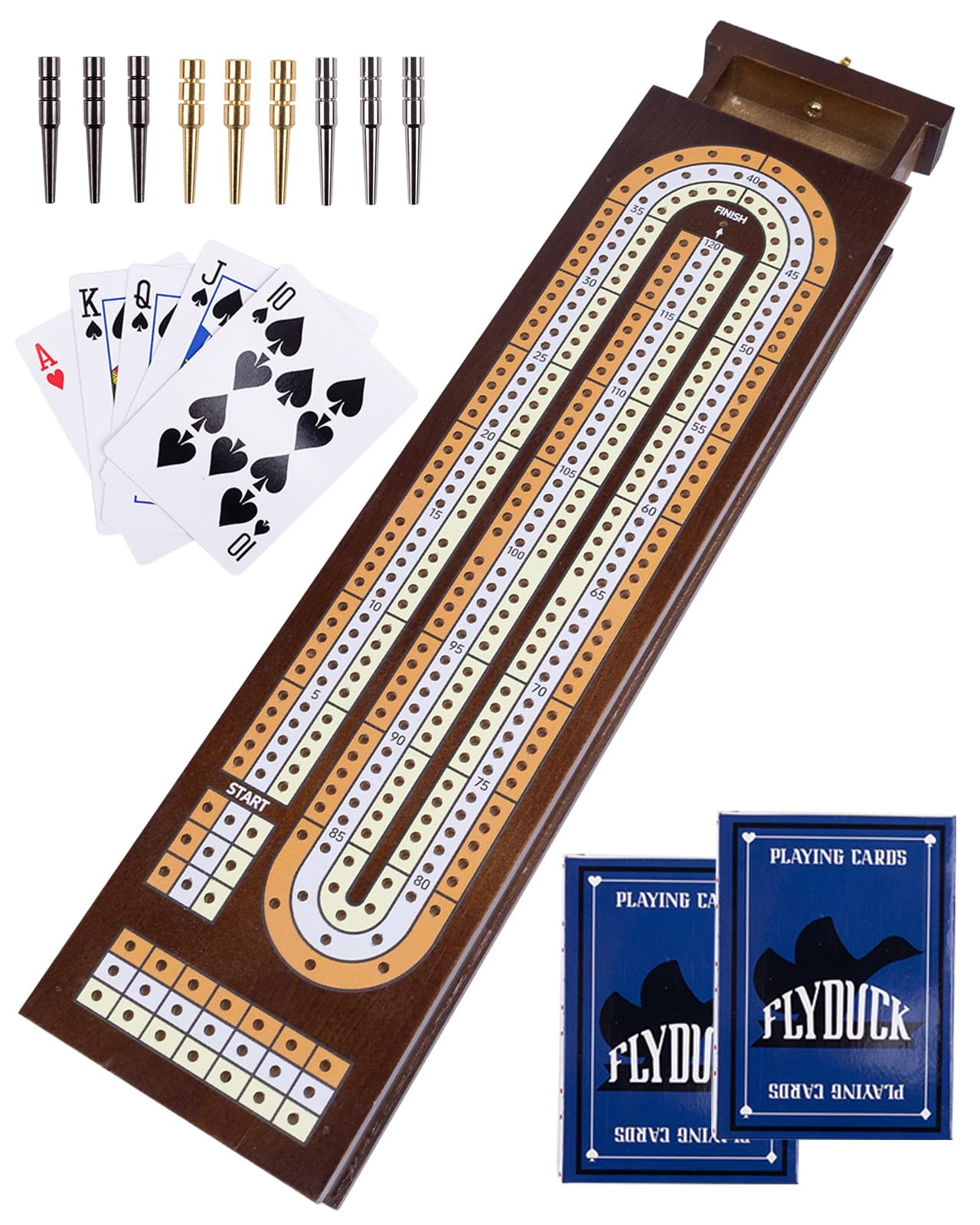 Wooden Cribbage Board Game DHF10 Set,Traditional Cribbage Board Game ...