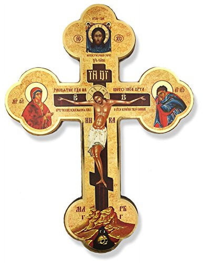 Wooden Crucifix Wall Cross Crucifixion of Christ Virgin Mary Saint John ...