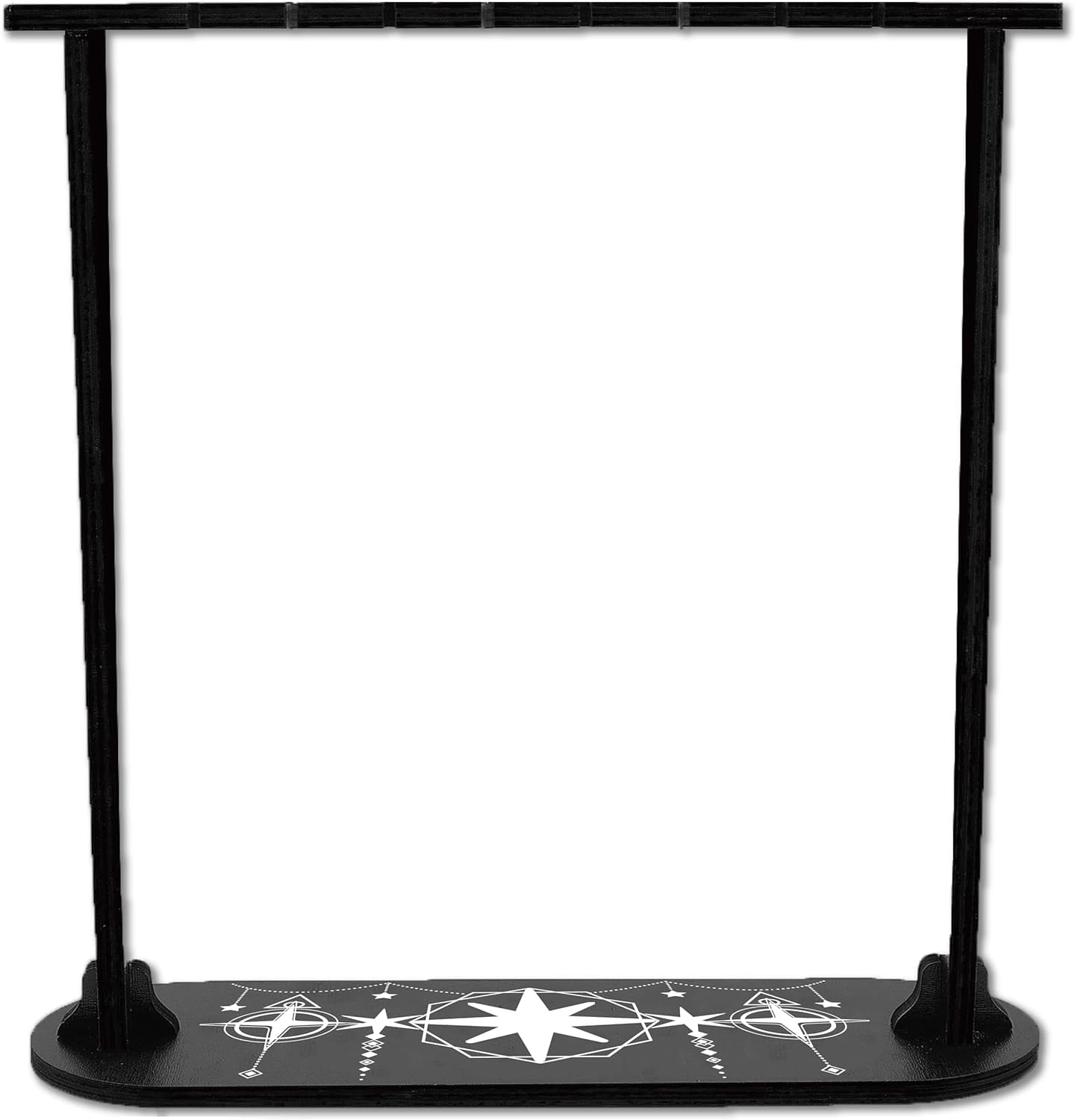 Wooden Crystal Display Shelf Black Oval Crystal Holder Stand Rustic ...