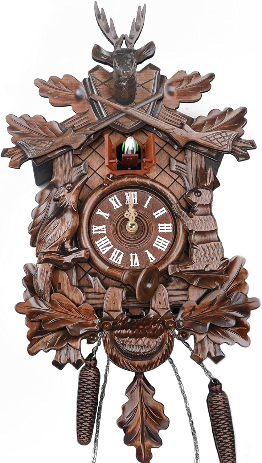 Wooden Cuckoo Clocks for Kids Bedroom Decor with Night Mode, Singing ...