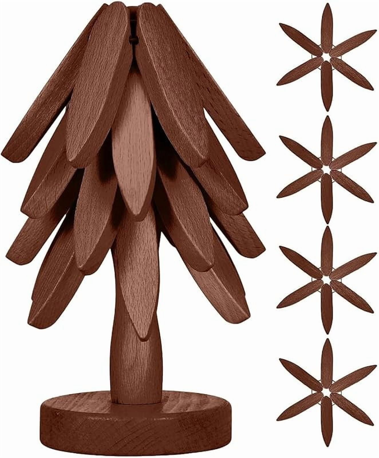 Wooden Cup Coaster Set，Tree Shape Trivet Set,Tree Coasters- 4 Wooden ...