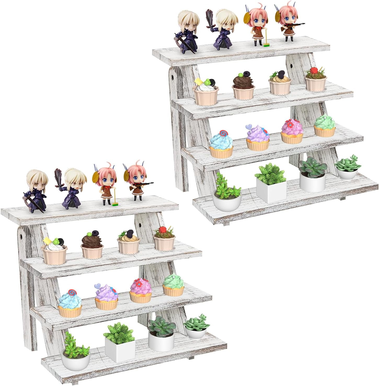 Wooden Cupcake Stand for 24 Cupcakes, 4 Tier Cupcake Display Stand ...