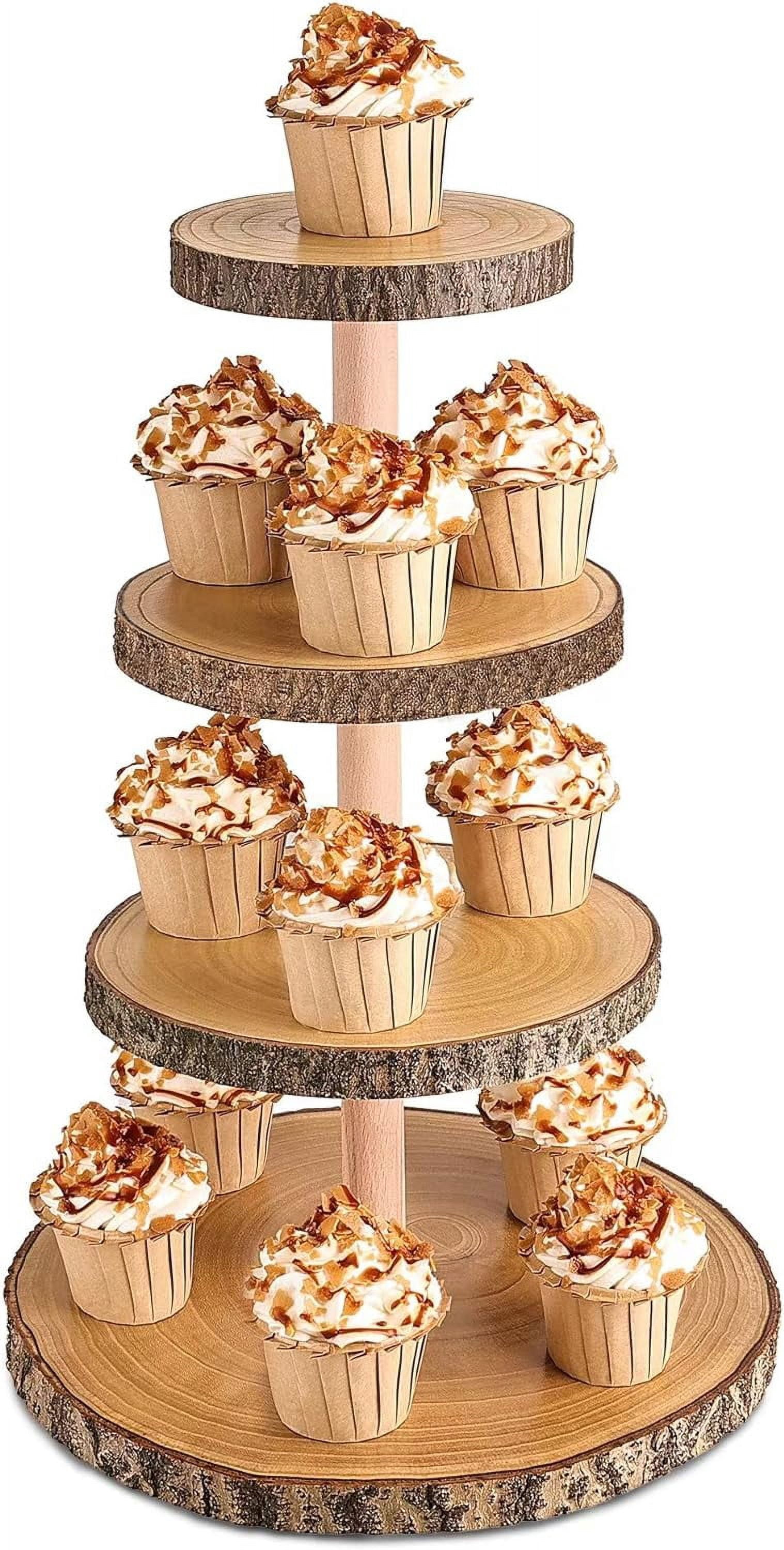 Wooden Cupcake Stand Rustic - Finished Wood Cupcake Stand for Wedding ...