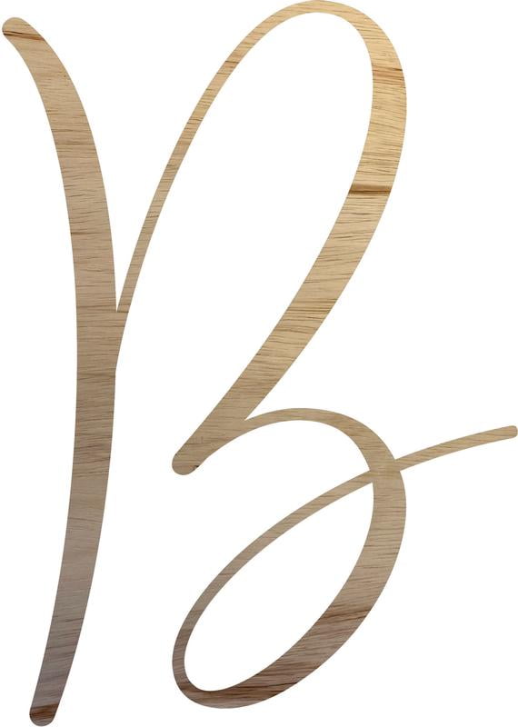 Wooden Cursive Letter, Unfinished 14'' Tall Craft Letter B, Rebeca DIY ...