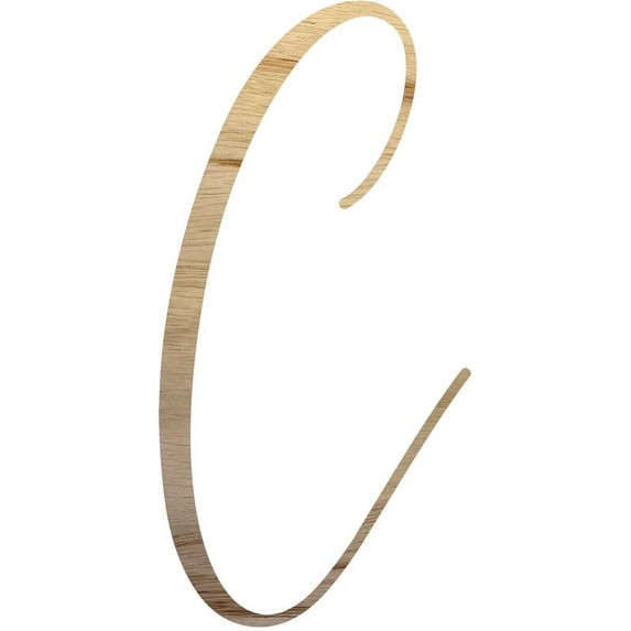 Wooden Cursive Letter, Unfinished 14'' Tall Craft Letter C, Rebeca DIY ...