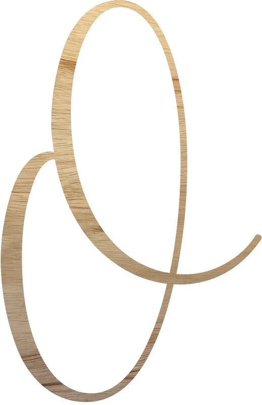 Wooden Cursive Letter, Unfinished 14'' Tall Craft Letter O, Rebeca DIY ...